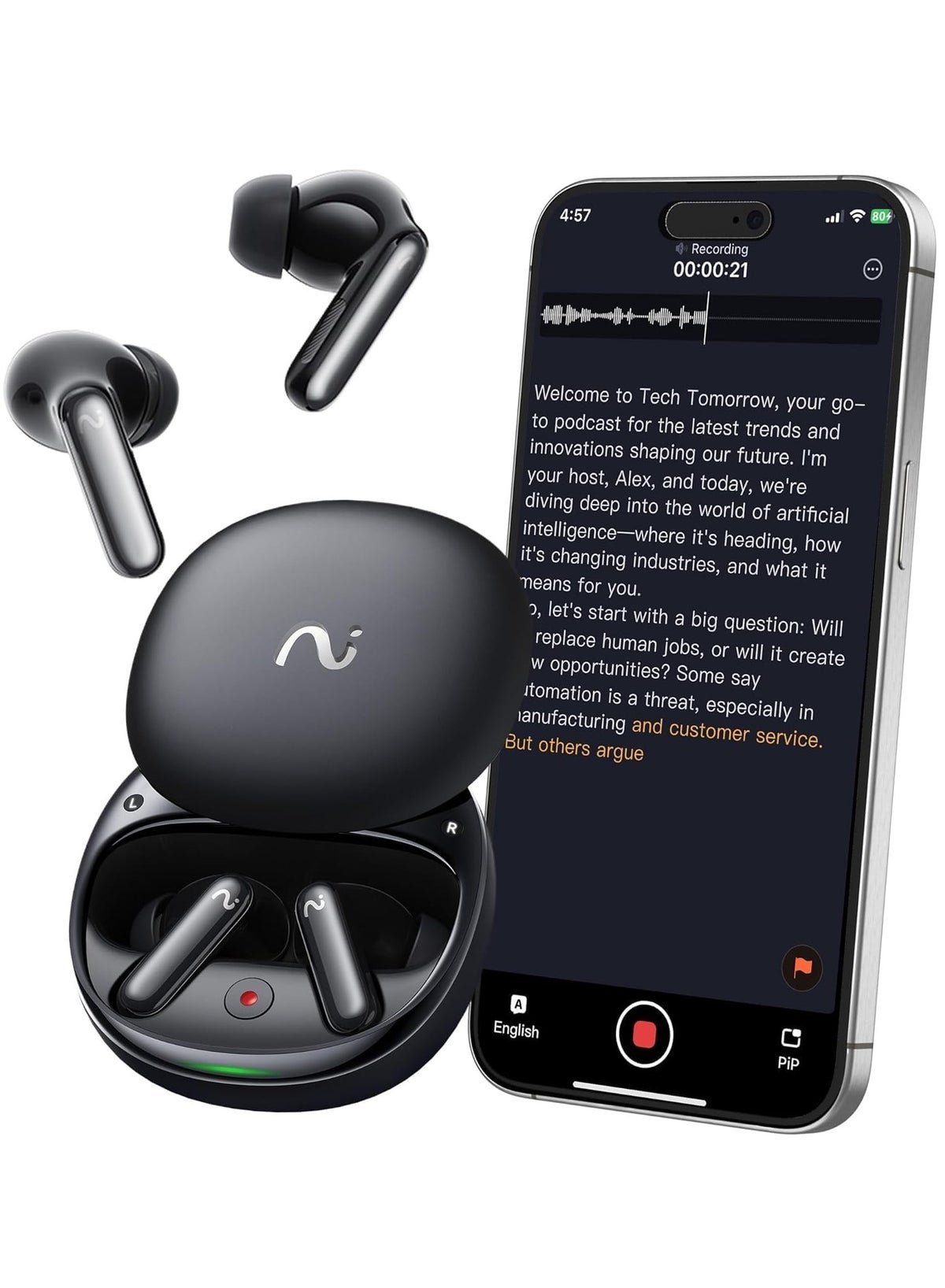 Viaim Viaim RecDot Wireless AI Conference Earbuds with Live ...
