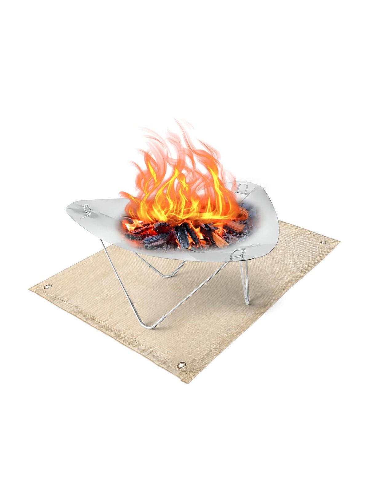 Generic Portable Fire Pit, Stainless Steel Removable Firewood Stove for ...