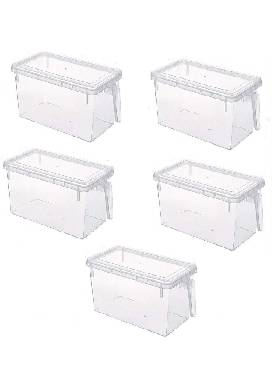 Alissa 5-Piece Fridge Plastic Food Storage Containers With Lids And ...