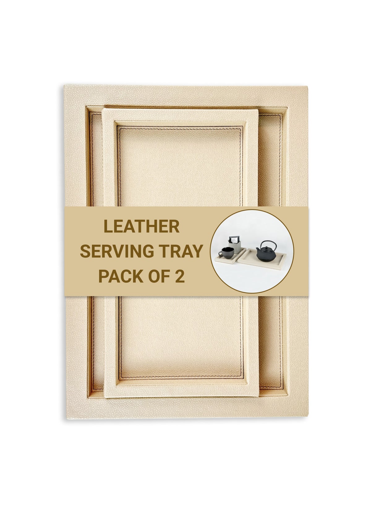 LeArt Leather Serving Tray – Serving Tray without Handles | Home ...