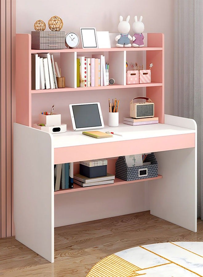 GoldenLike Computer Desk Study Table with Bookshelf Home Office Desk ...