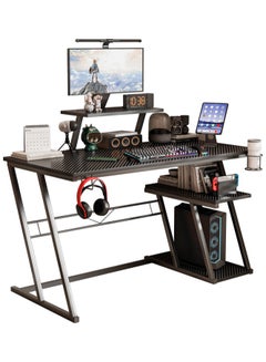 JANTENS Gaming Desk Office Computer Desk Ergonomic Table with Storage ...