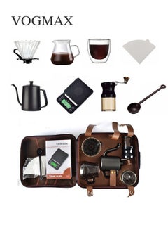 VOGMAX Outdoor hand-ground coffee maker, full set of utensils, filter ...