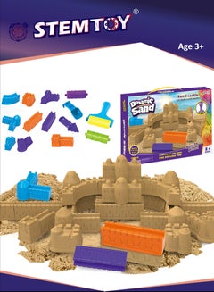STEMTOY Sandcastle Construction Kit- 1kg Play Sand Set With 9 Molds, 5 ...
