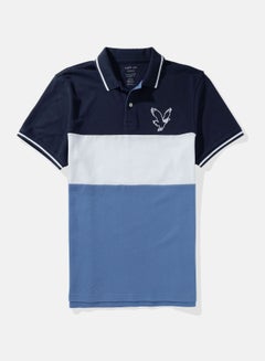 American Eagle AE Colorblock Logo Flex Pique Polo Shirt | Best Price ...