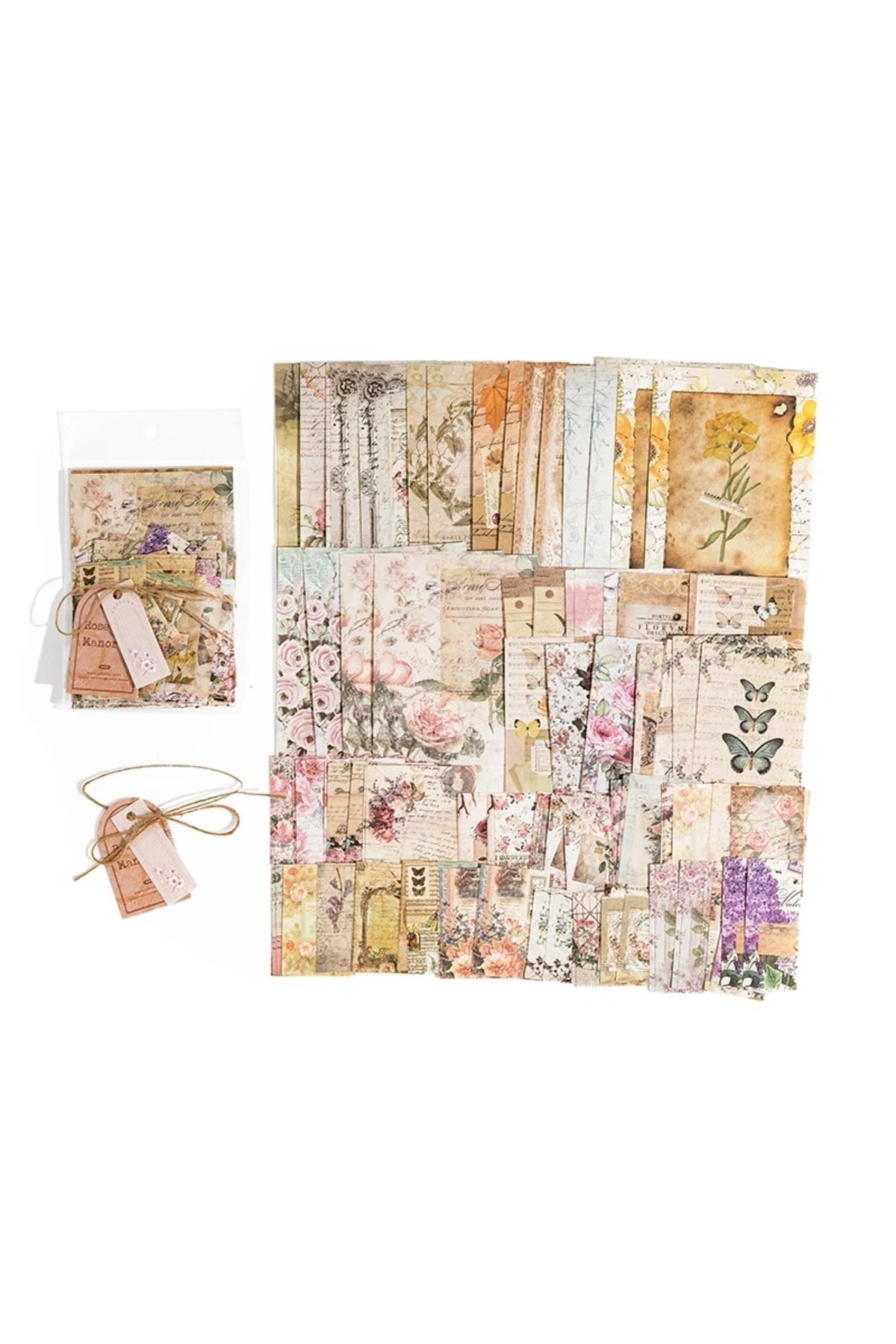 erorex A 100pcs/pack Decor Scrapbook Vintage Materials Paper Combo Kit ...