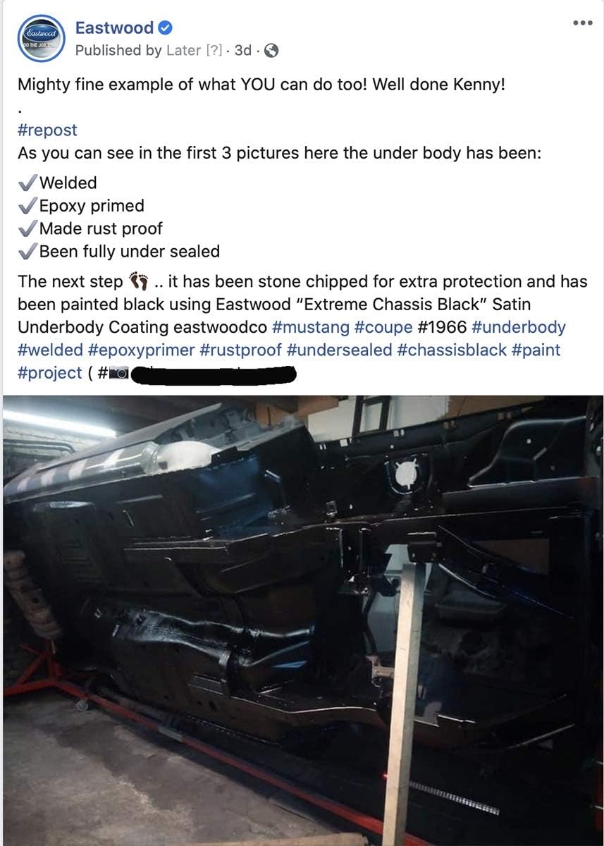Eastwood Extreme Chassis Black Satin Aerosol Spray Paint | Car and ...