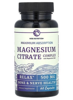 Nobi Nutrition Magnesium Citrate Complex with Magnesium Oxide Maximum ...