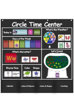 SYOSI Circle Time Learning Center Pocket Chart, Kids Calendar for ...