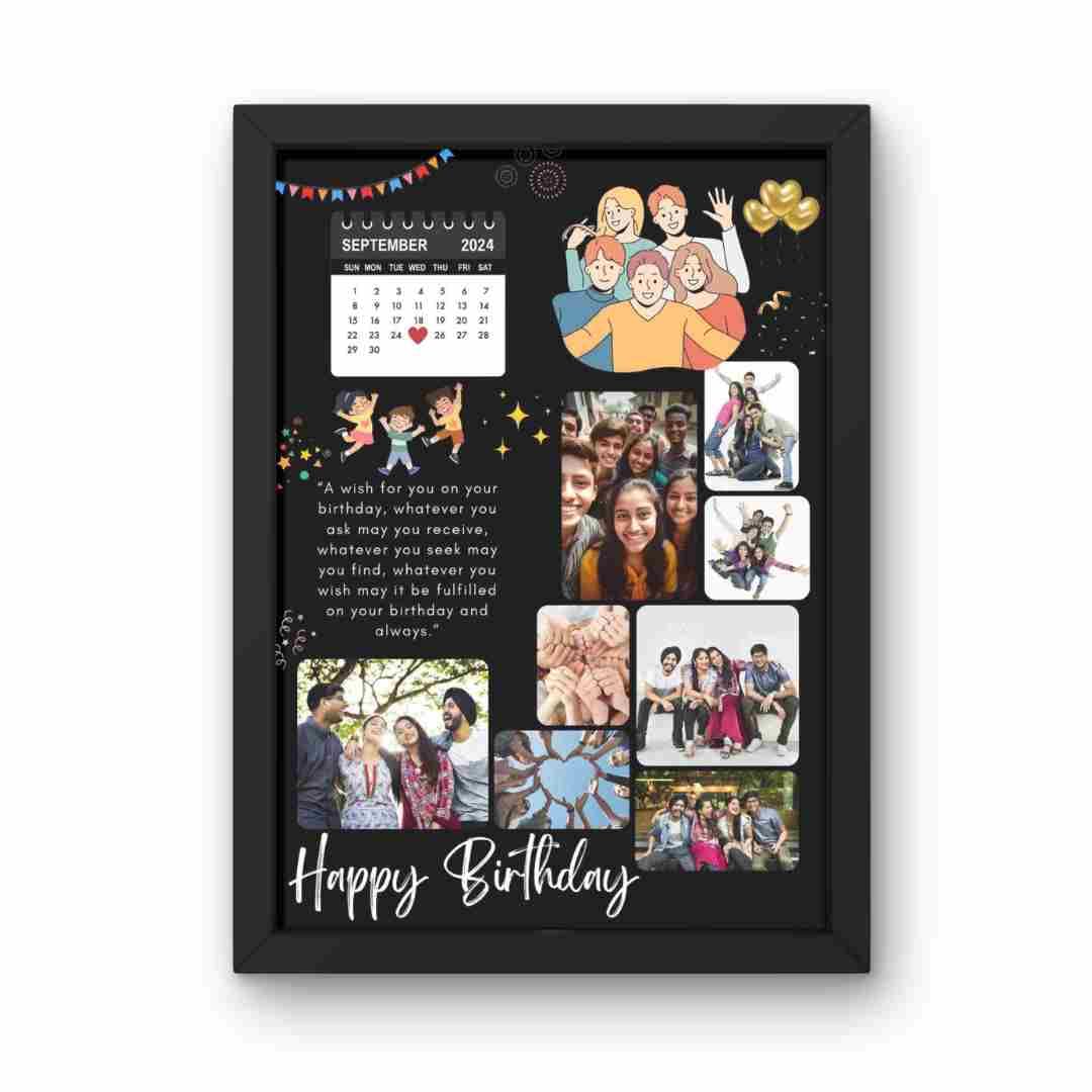 Generic A4 Size Customized Happy Birthday Collage Photo Frame With Name ...