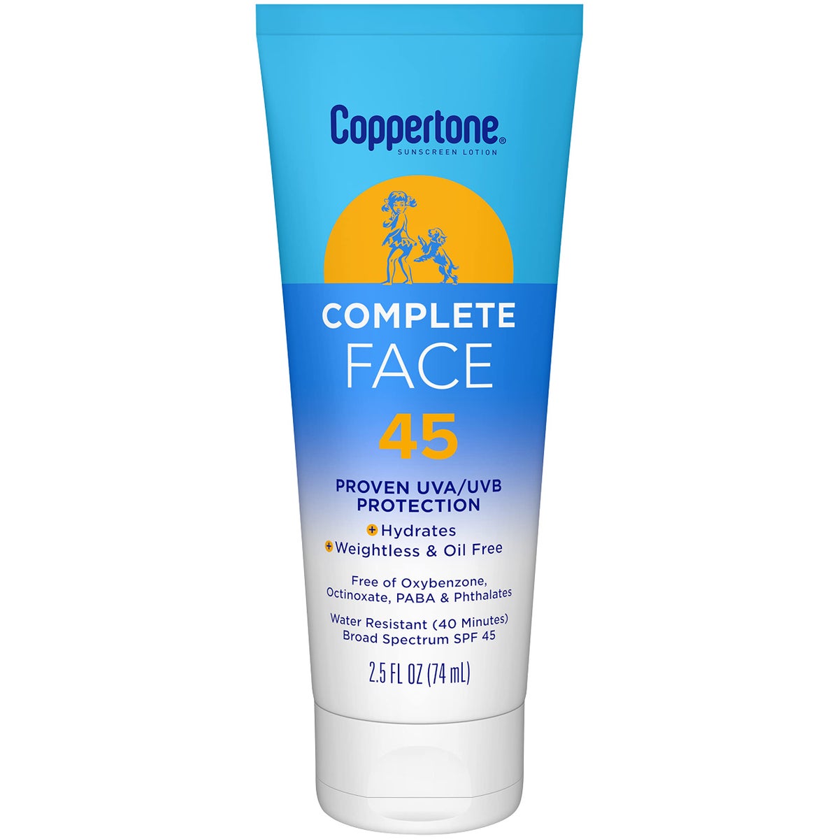 Coppertone Coppertone Complete Face Sunscreen Lotion SPF 45, Weightless ...
