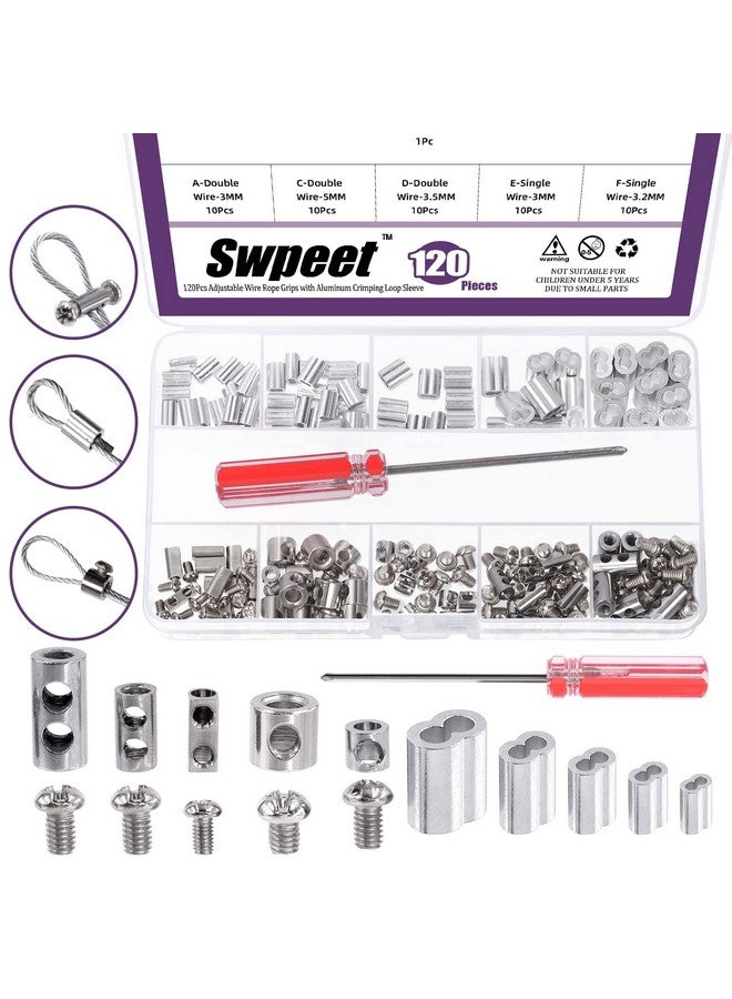 Swpeet 121Pcs Adjustable Wire Rope Clips Clamp And Aluminum Crimping ...