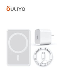 OULIYO Magsafe Battery Pack 5000 Mah Wireless Supports Magnetic Charging Ultra-Slim and ...