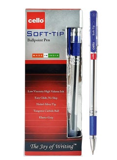 Cello 12-Piece Soft Tip Ballpoint Pen Blue Ink UAE | Dubai, Abu Dhabi