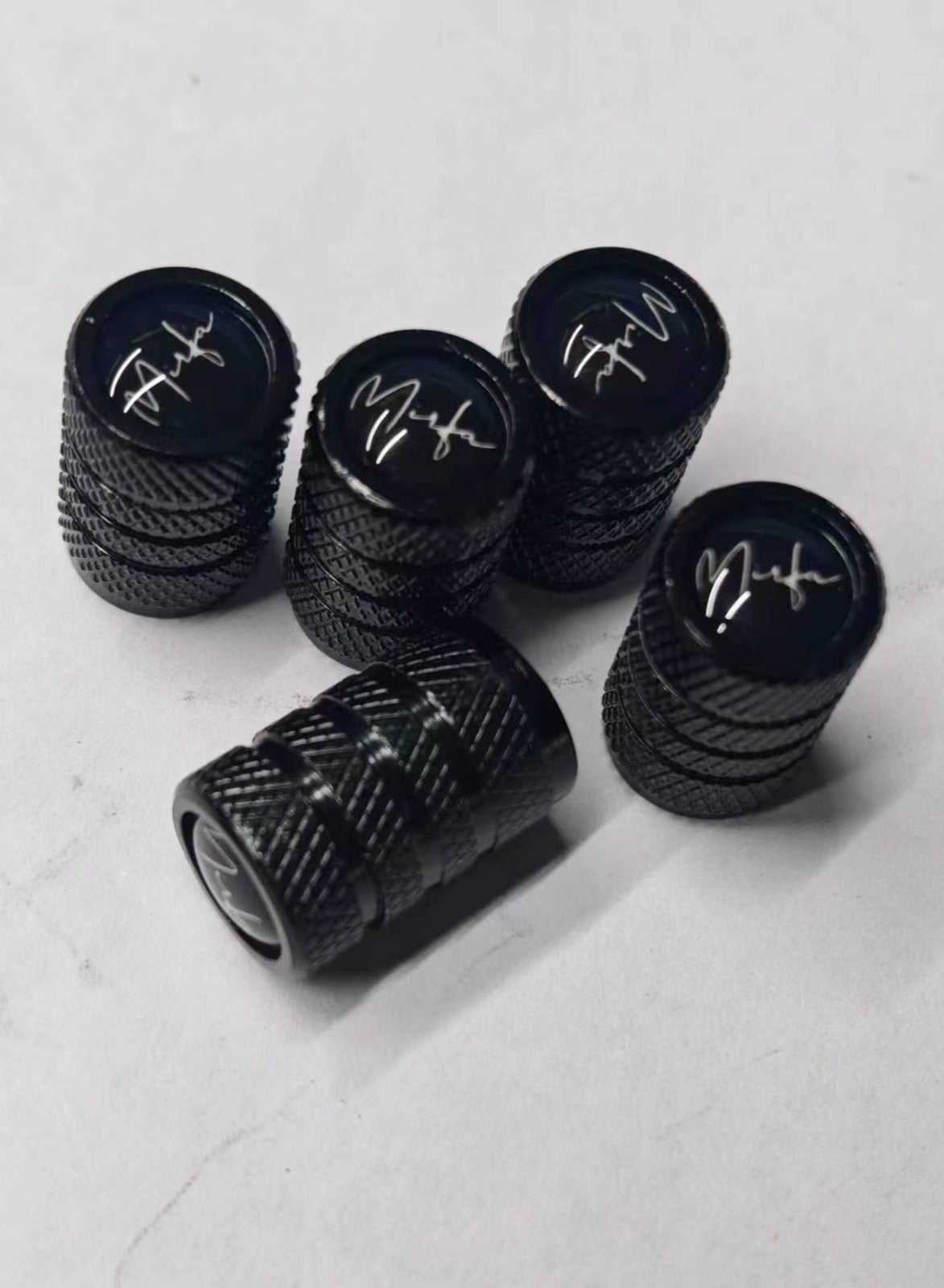 MIRFA Anodized Alloy Tyre Air Valve Stem Caps (Black - Pack of 5 ...