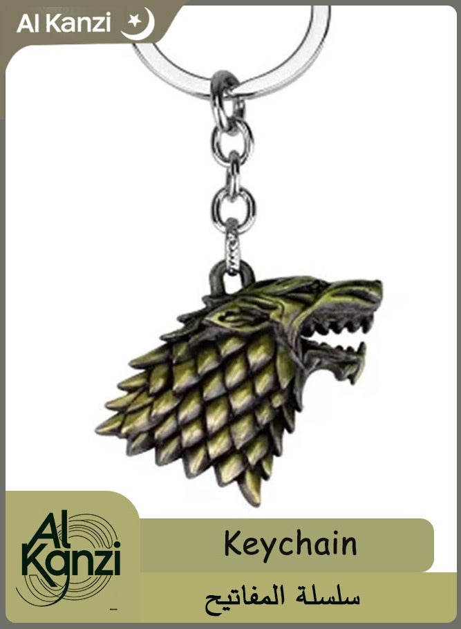 Al Kanzi Wolf Head Keychain,Alloy Plated Keychain,Game Of Thrones House ...