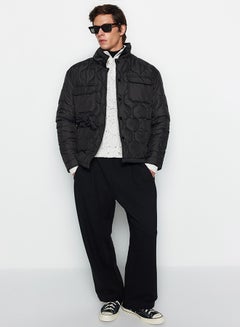 trendyol Black Unisex Regular Fit Water and Wind Resistant Quilted Coat ...