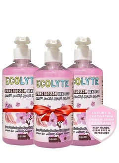 ECOLYTE+ Ecolyte Premium Hand Soap Liquid - 500 ml (Pack of 3) - Spring Blossom - Effective Germ ...