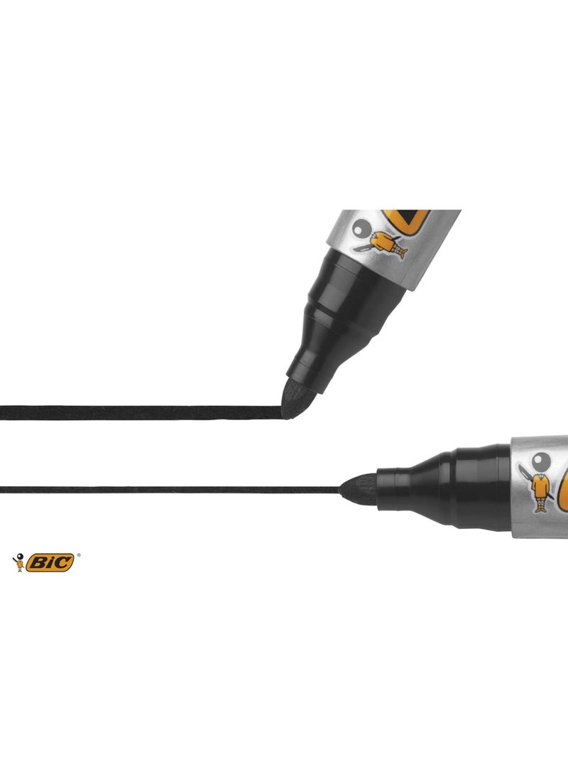 Buy Bic Conical Eco 2000 Blister Permanent Marker Rugged Bullet Nib For ...