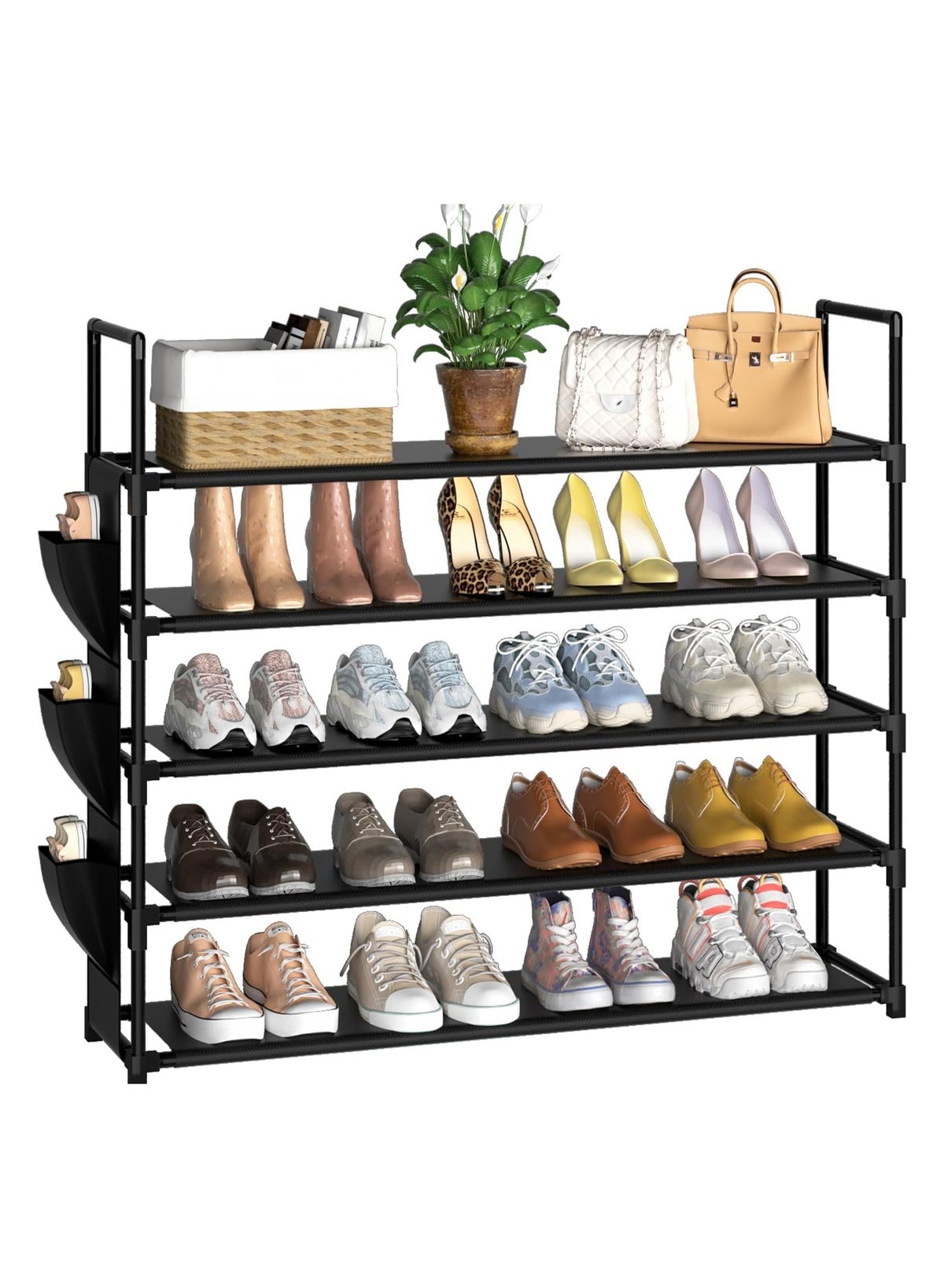 Generic Shoe Rack 5 Tier Shoe Organizer Shoe Storage 20-25 Pairs Shoe ...