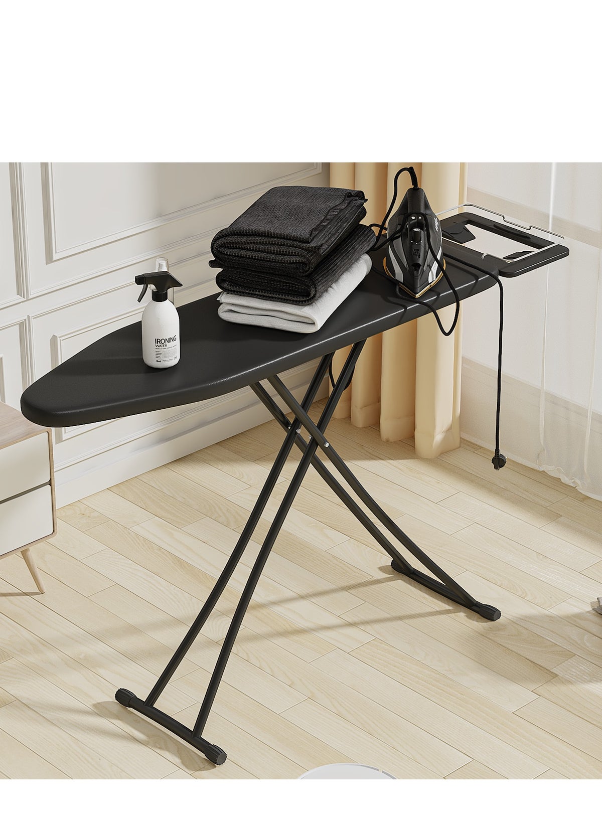 ALMUFARREJ Ironing Board with a Black Heat-Resistant Cover Size 130x46 ...