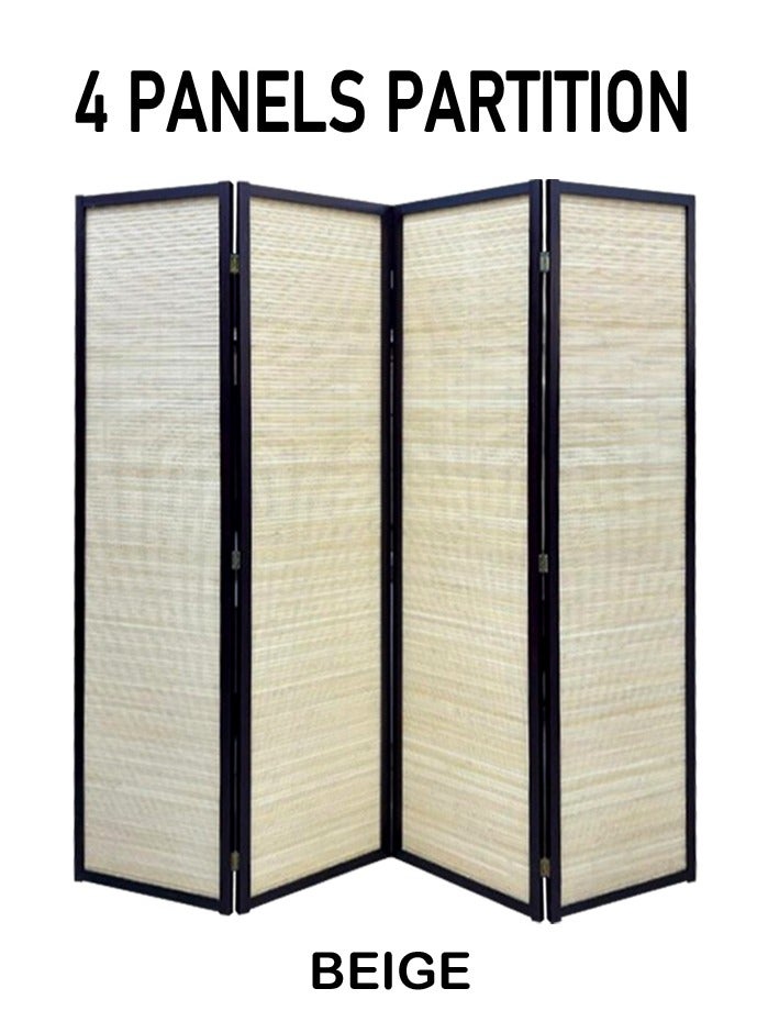 Living Room Divider 4 Panel Room Partition, Foldable Freestanding Room ...