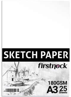 firstnock A3 Sketch Paper 180GSM 25 Sheets Thick Drawing paper Card ...