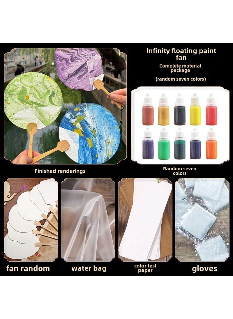 Marbling Paint Fan DIY Kit 5ml Bookmark Color Set 5 fans [7-color ...