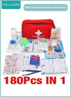 TAI-WANG 180Pcs Portable Lightweight First Aid Kit Travel Home Office ...