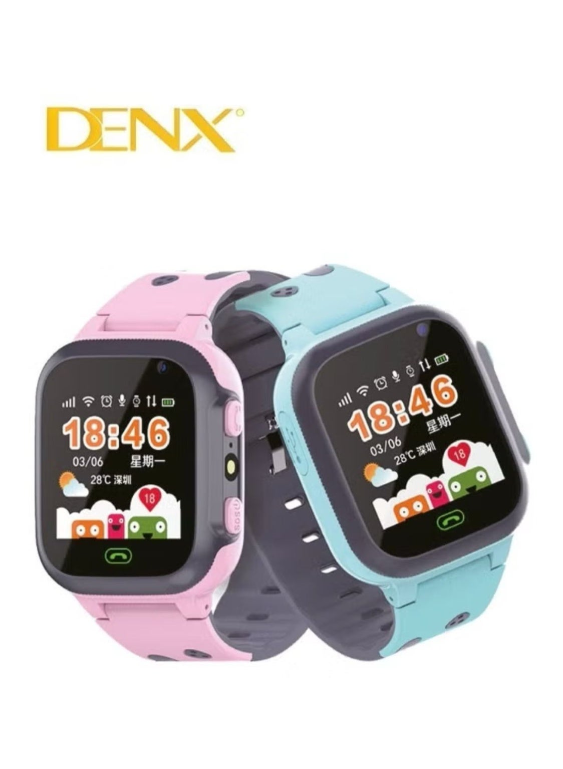 Denx Multi-colored GPS kids smart watch with SIM card slot | Best Price ...