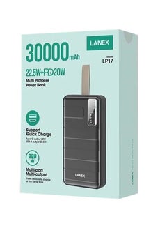 LANEX 30000mAh Multi Protocol Power Bank with 22.5W + PD20W Fast ...