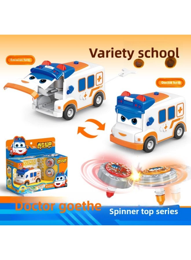 Generic Variety School Bus Gyro Toy Genuine Cartoon Goethe Manual Pull ...