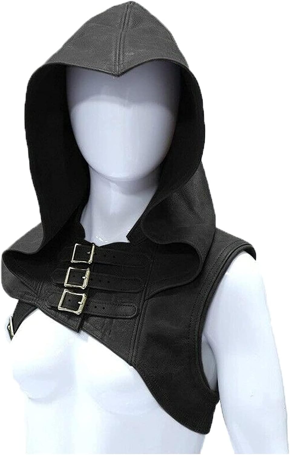 woobles Retro Medieval Shawl Hood Shoulder Armor Cloak Leather Headsuit ...