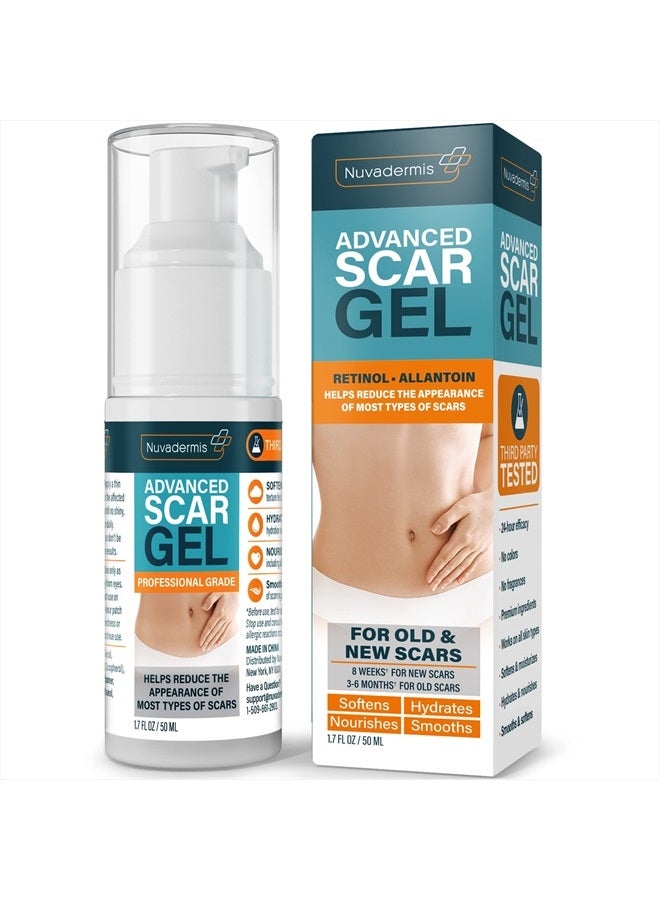 Nuvadermis Scar Gel - Retinol, Allantoin, Vitamin E, Betaine - for C ...