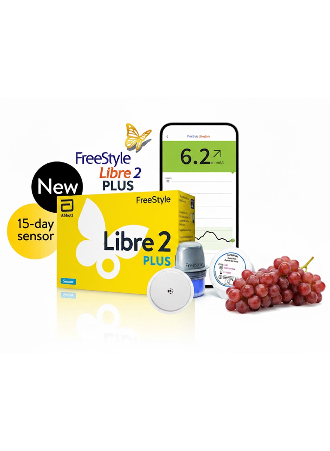 FreeStyle Libre Freestyle Libre 2 Plus Sensor – Easy-to-Use 15-Day ...
