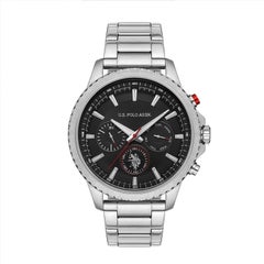 U.S. Polo Assn. USPA Analog Watch For Men With Black Dial And Silver ...