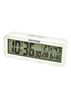 Rhythm Rectangular Shaped Digital Beep Alarm Clock White and Grey 2 x 5 ...