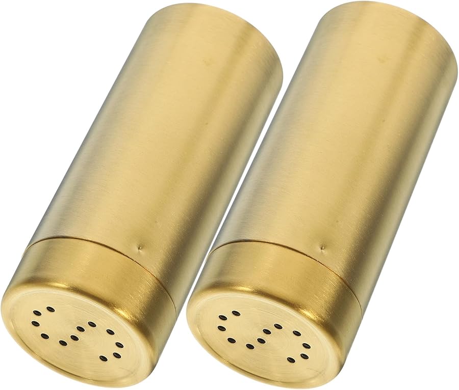 Generic Gold Stainless Steel Salt and Pepper Shakers Set of 2 Easy Pour ...