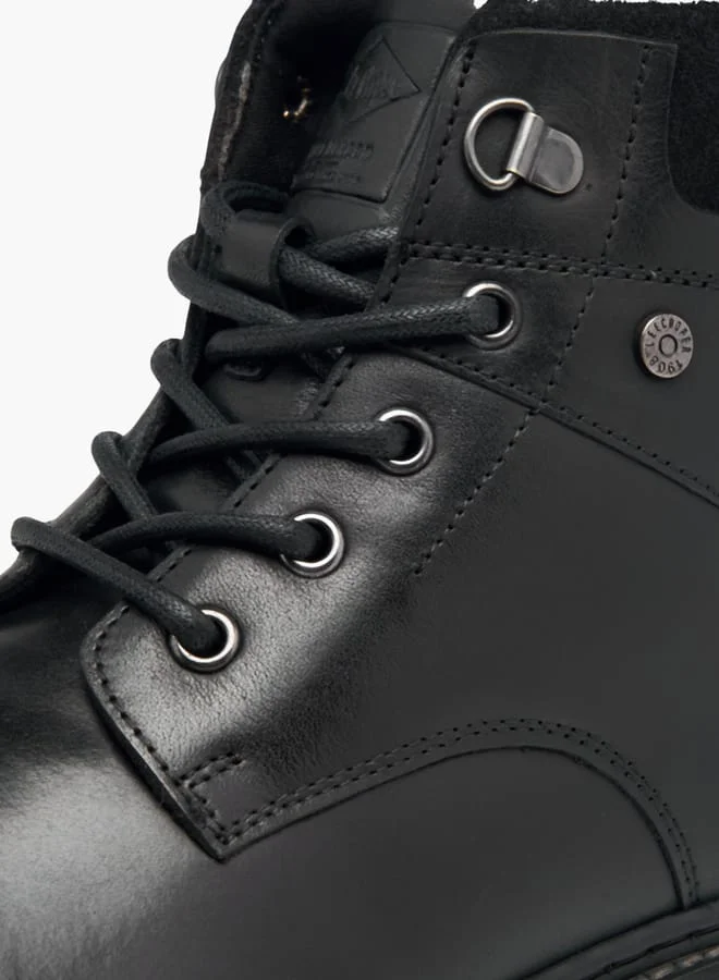 Lee Cooper Black Men's Textured Chukka Boots with Zip Closure for Men ...