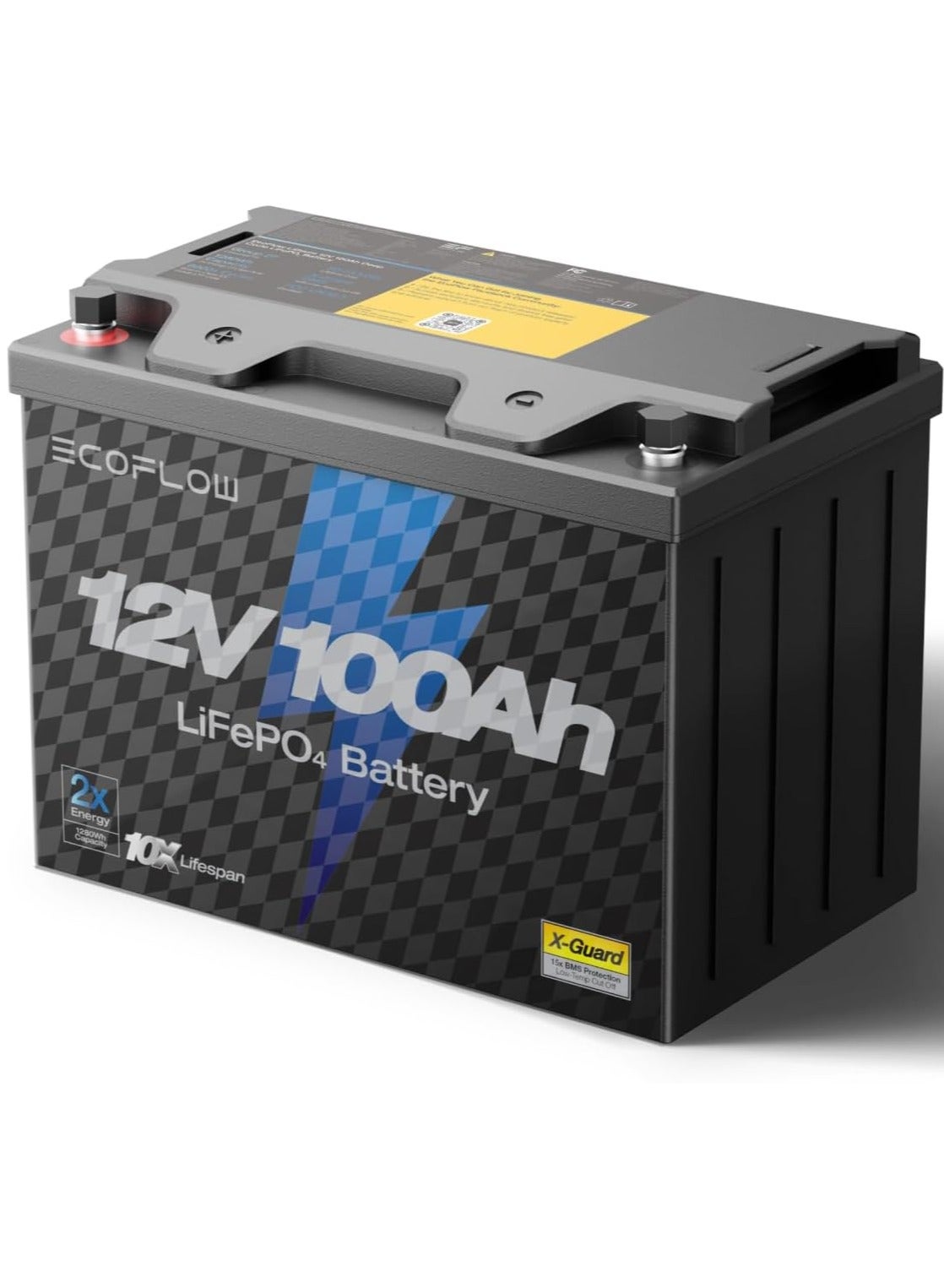 ECOFLOW EF ECOFLOW 12V 100Ah LiFePO4 Battery, Built-In 100A BMS Group ...