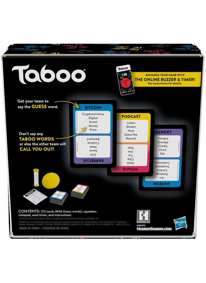 Buy Hasbro Games Taboo Board Game - Word Guessing Online | 15 Minutes ...