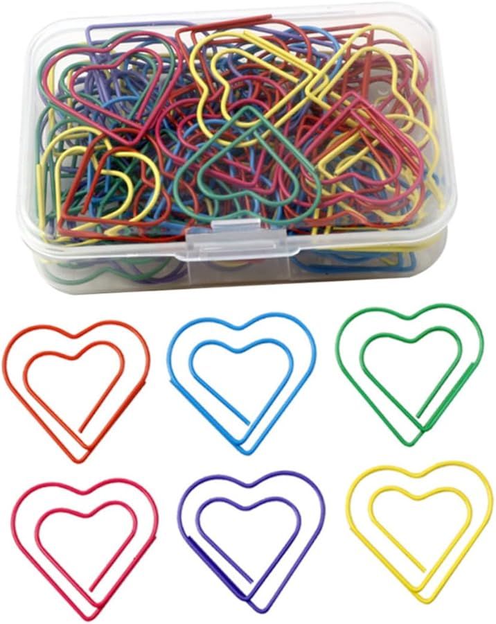 Generic 48 Pcs Heart Shaped Paper Clips Strong Clamping Decorative ...
