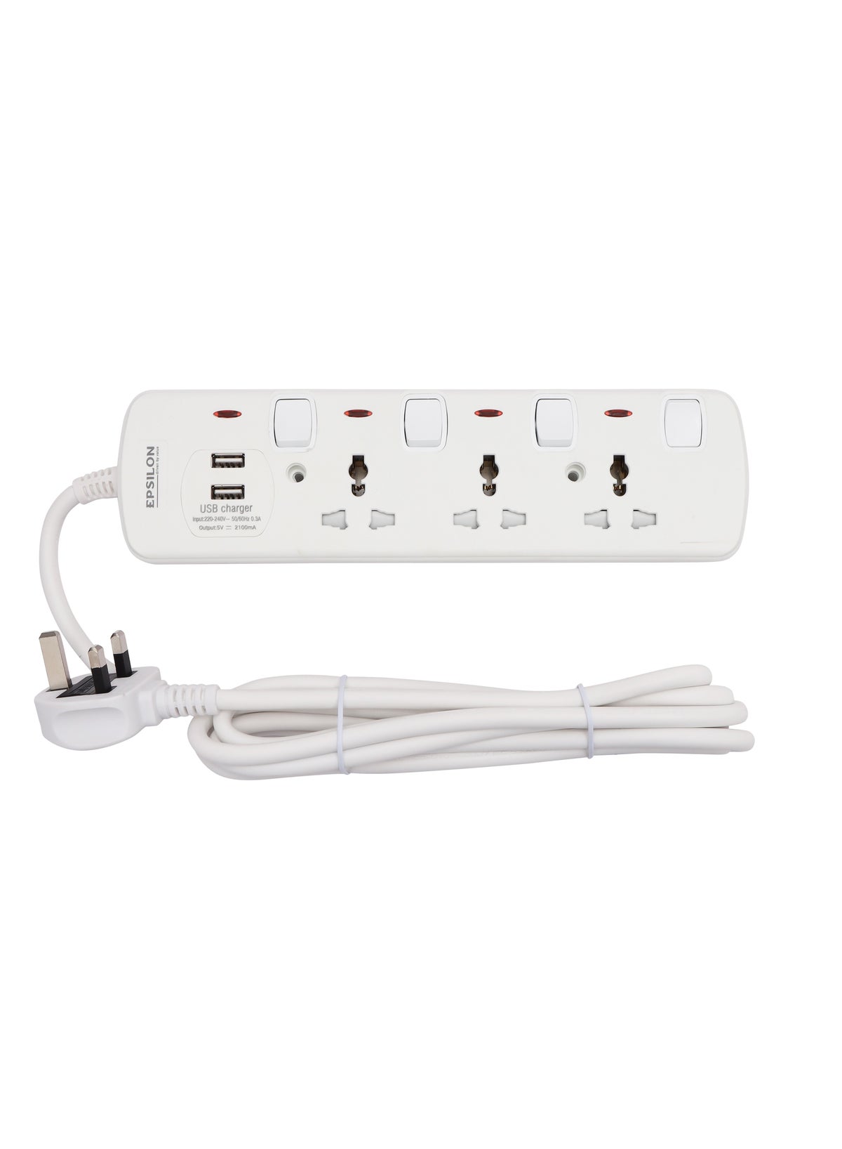 Epsilon Epsilon 3 Way Extension Socket with Individual Switches- ES1107 ...