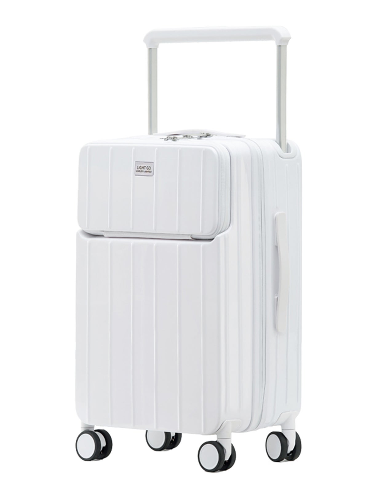 LIGHTGO LIGHTGO 7615 white middle size Suitcase check in luggage with Expandable with TSA travel ...