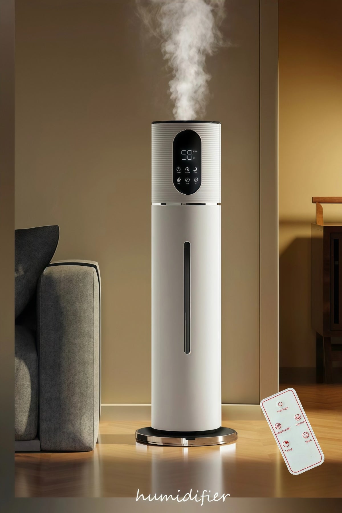 Generic 360° home-use floor-standing ultrasonic humidifier, top-fill ...