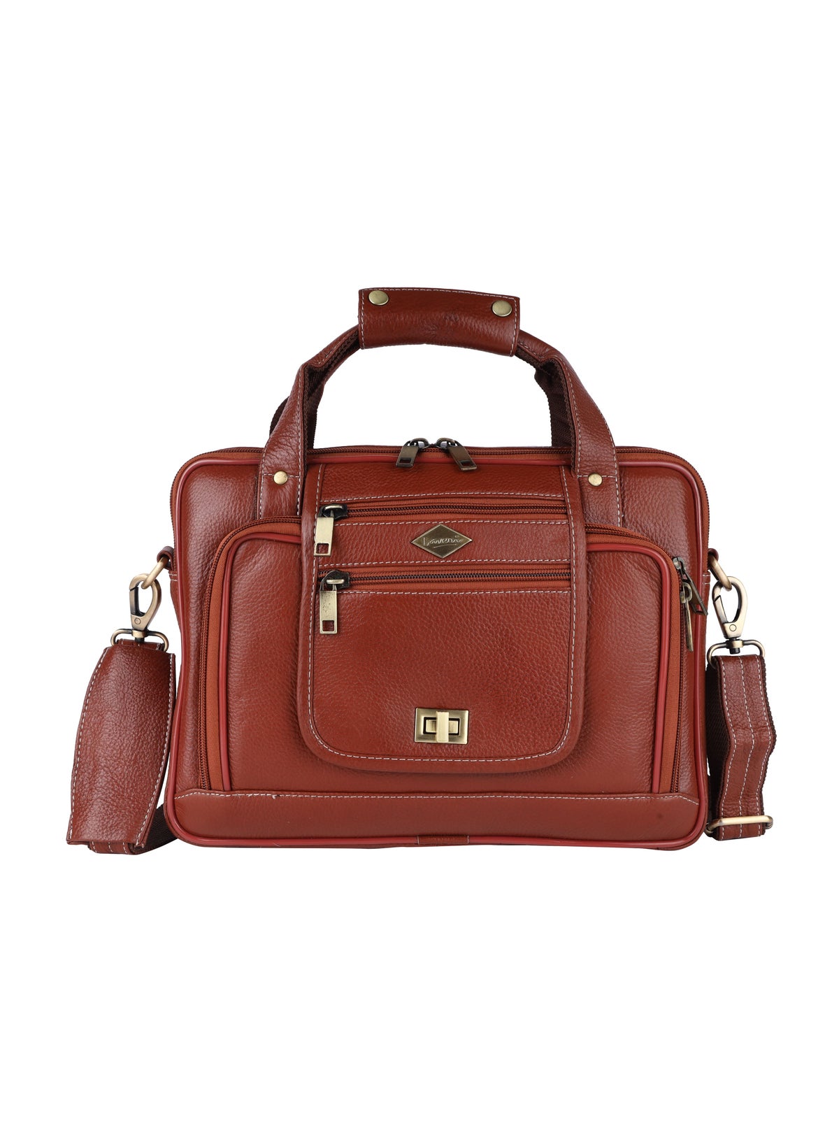 LAVERI LEATHER Genuine Leather Office And Travel Document Laptop bag ...