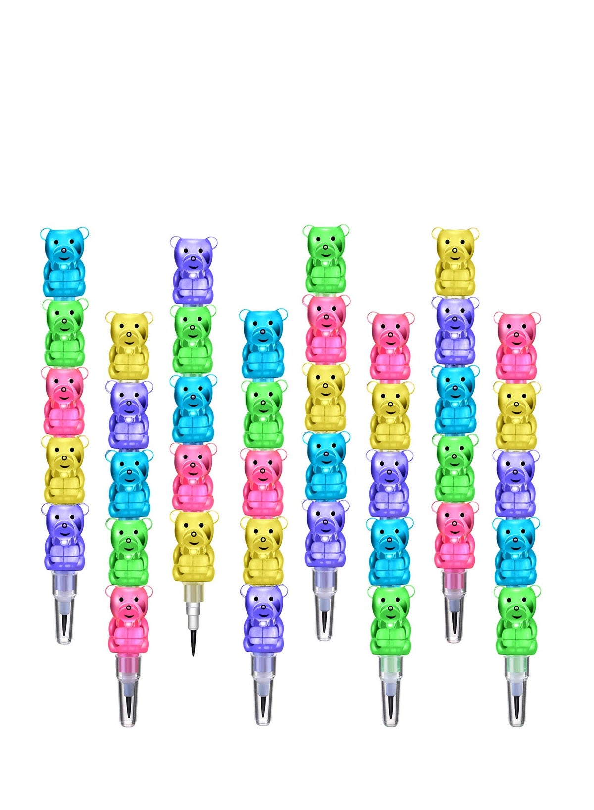 Generic 8 pcs Stackable Pencils Plastic Bear Pencils Kids Stacking ...