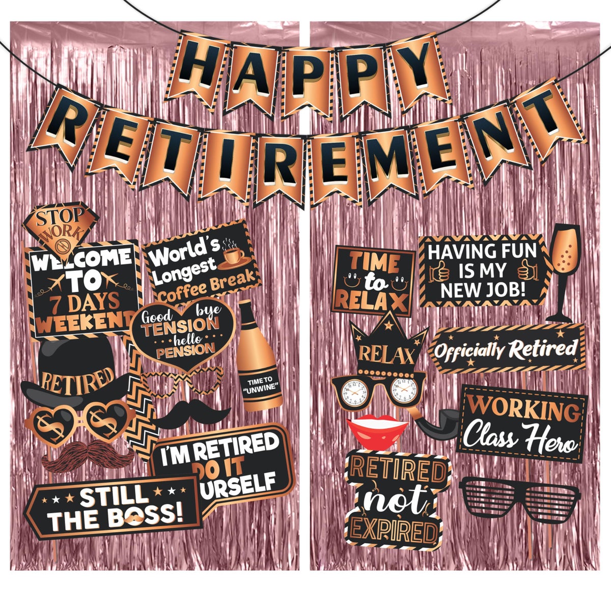 WOBBOX Wobbox Happy Retirement Props, Retirement Party Props ...