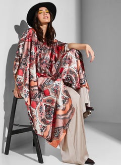 Namshi x Modanisa Floral Print Cape Sleeve High Low Abaya UAE | Dubai ...