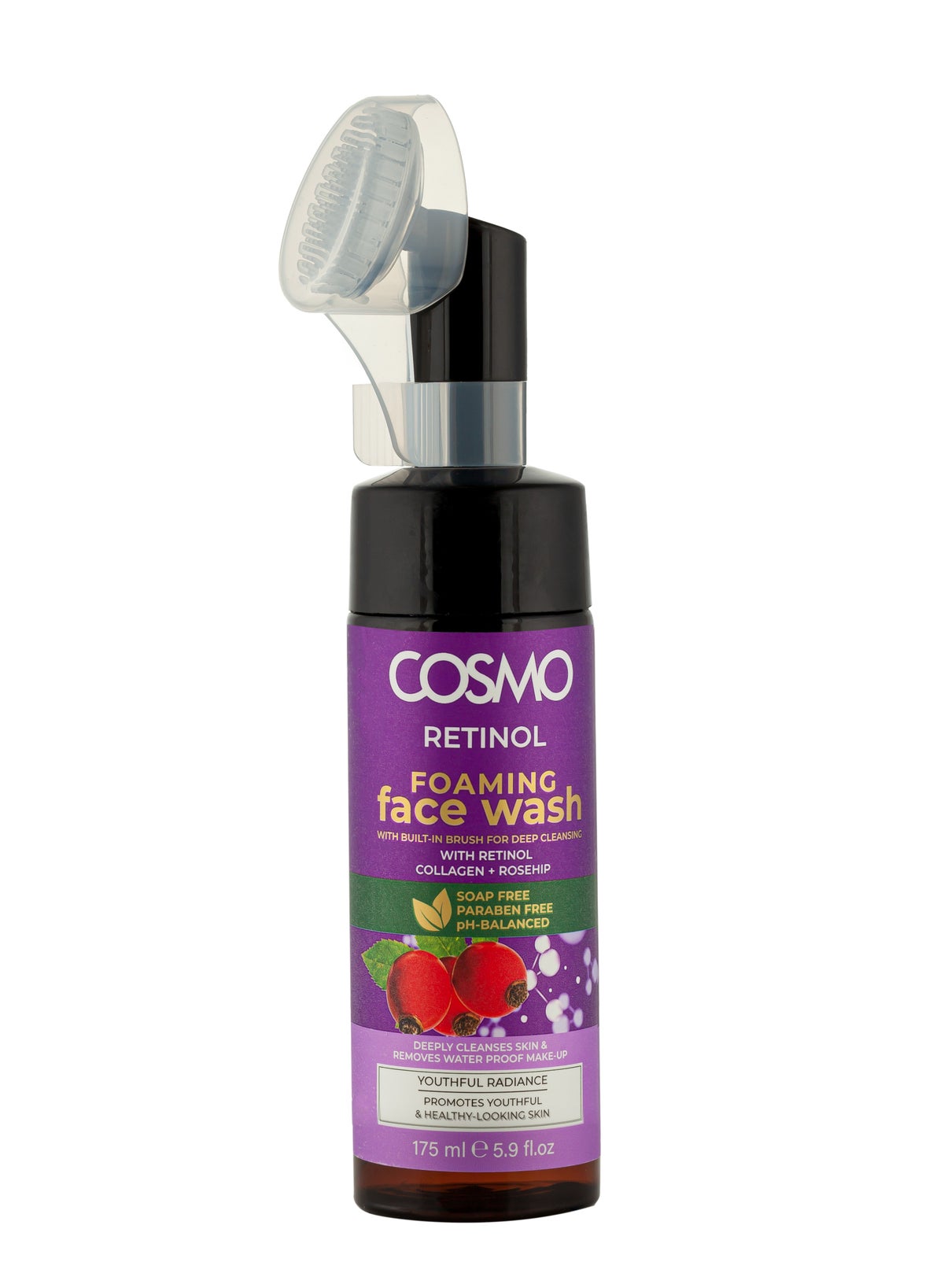 COSMO Retinol Foaming Face Wash With Built In Brush For Deep Cleansing ...